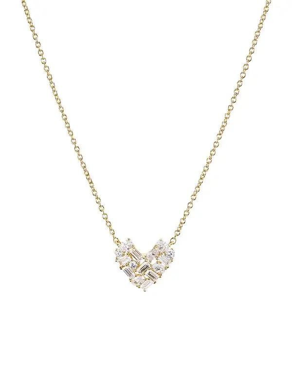 Nadri Cluster Heart Necklace - Gold