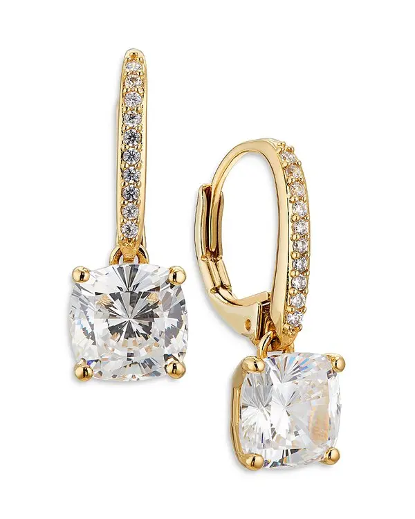 Nadri Pave And Cushion Cut Drop Earrings - Gold