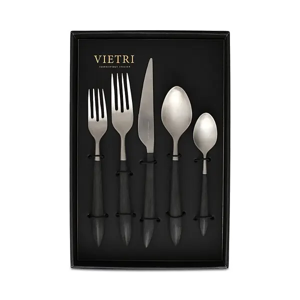 VIETRI Ares Argento & Black Five-piece Place Setting Set Of 4 - Silver