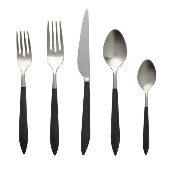 VIETRI Ares Argento & Black Five-piece Place Setting Set Of 4