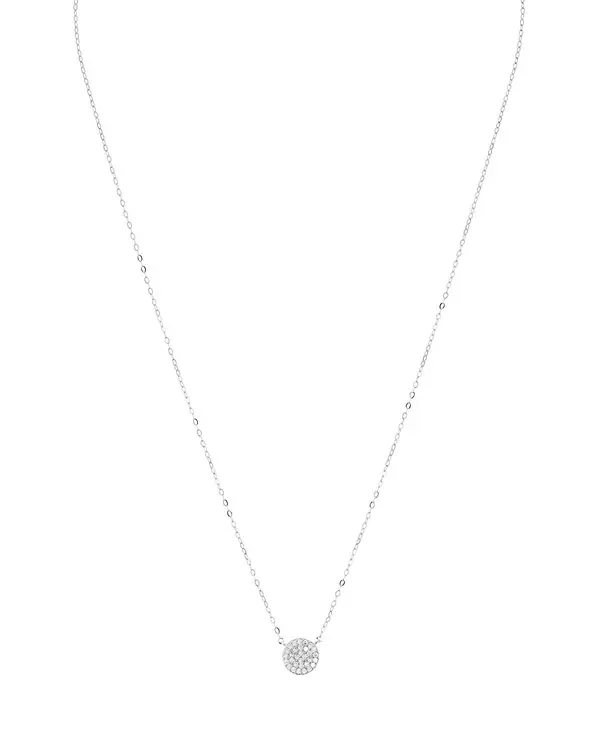 Nadri Small Circle Pendant Necklace - Silver