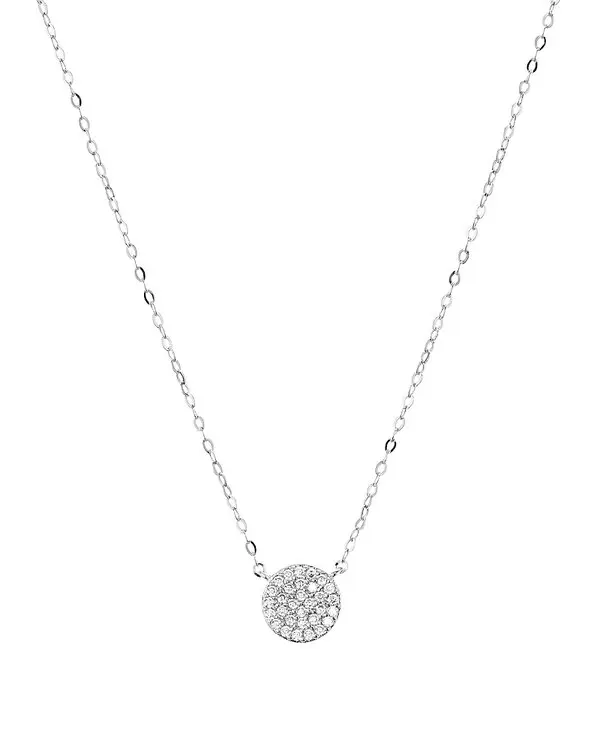 Nadri Small Circle Pendant Necklace - Silver