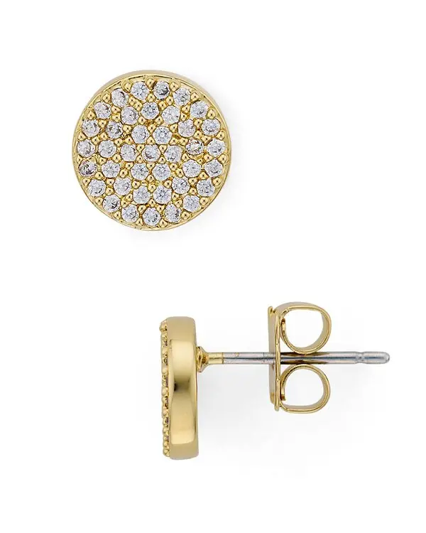 Nadri Circle Stud Earrings - Gold
