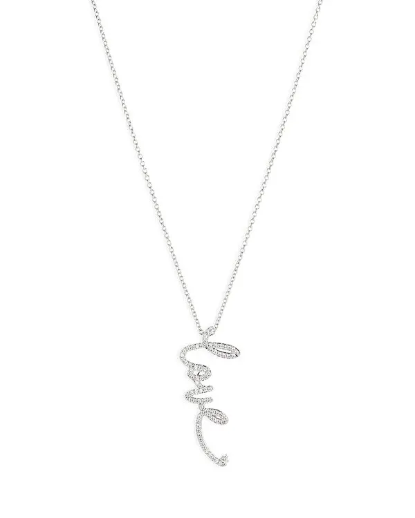 Nadri Cirque Pave Love Pendant Necklace - Silver