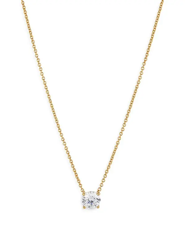 Nadri Modern Love Solitaire Necklace - Gold