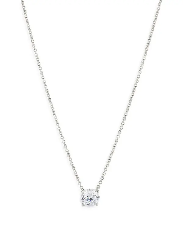 Nadri Modern Love Solitaire Necklace - Silver