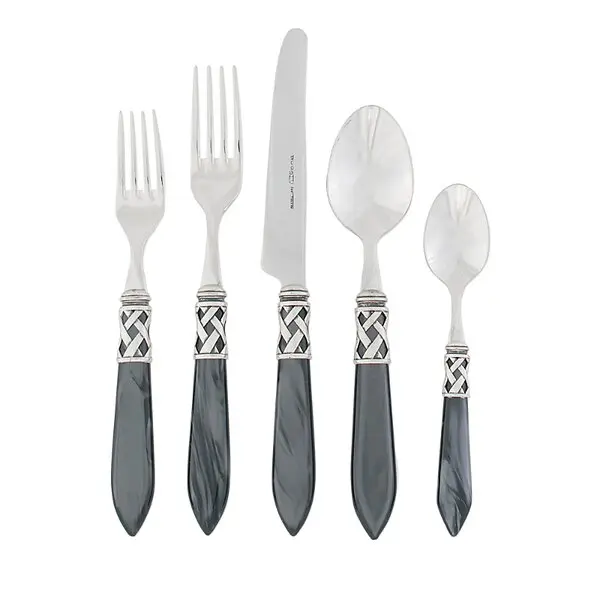 VIETRI Aladdin Brilliant Five-piece Place Setting Set Of 4 - Charcoal