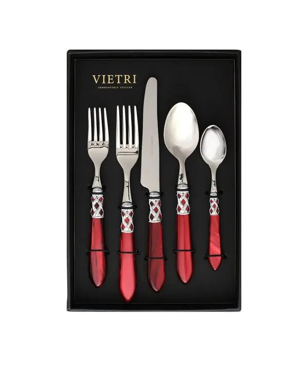 VIETRI Aladdin Brilliant Five-piece Place Setting Set Of 4 - Red