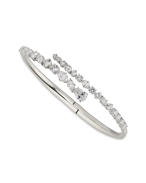 Nadri Flutter Cubic Zirconia Bangle Bracelet - Silver
