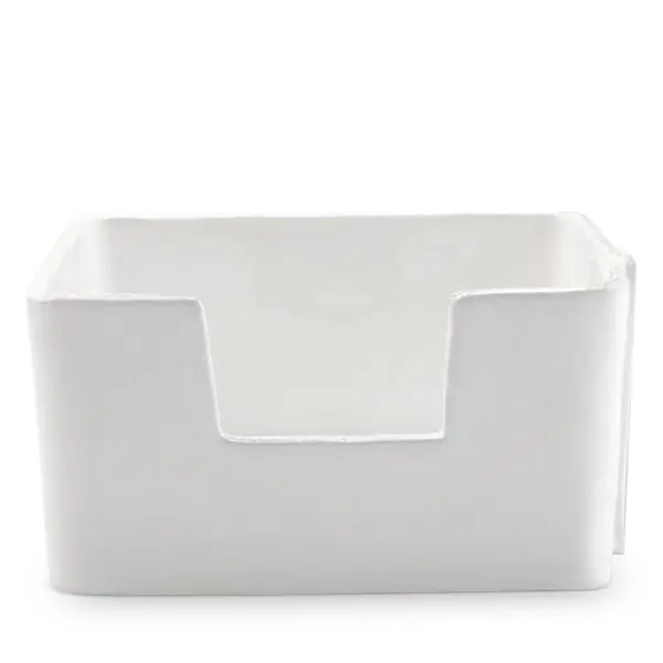 VIETRI Melamine Lastra Cocktail Napkin Holder - White