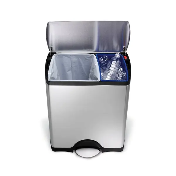 SIMPLEHUMAN 46 Liter Recycling Kitchen Trash Can