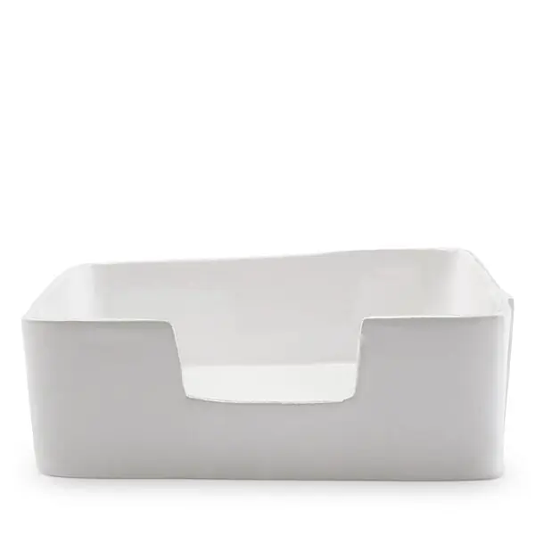 VIETRI Melamine Lastra Dinner Napkin Holder - White