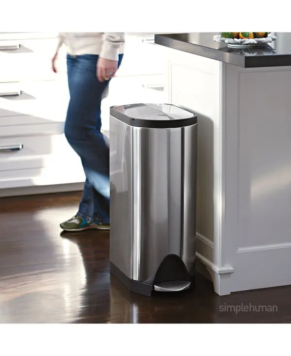 SIMPLEHUMAN 40 Liter Butterfly Lid Recycling Kitchen Trash Can