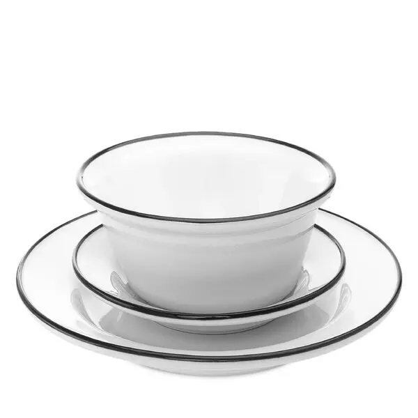 GODINGER Bistro Black Band 16 Piece Porcelain Dinnerware Set