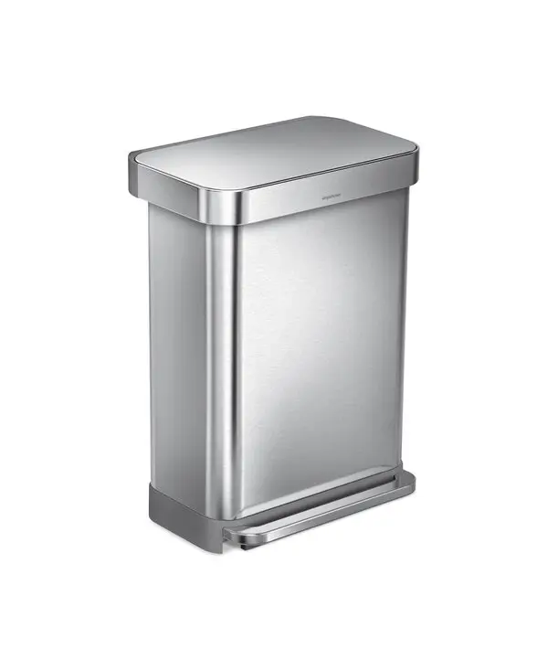 SIMPLEHUMAN 55 Liter Rectangular Kitchen Trash Can With Liner Pocket