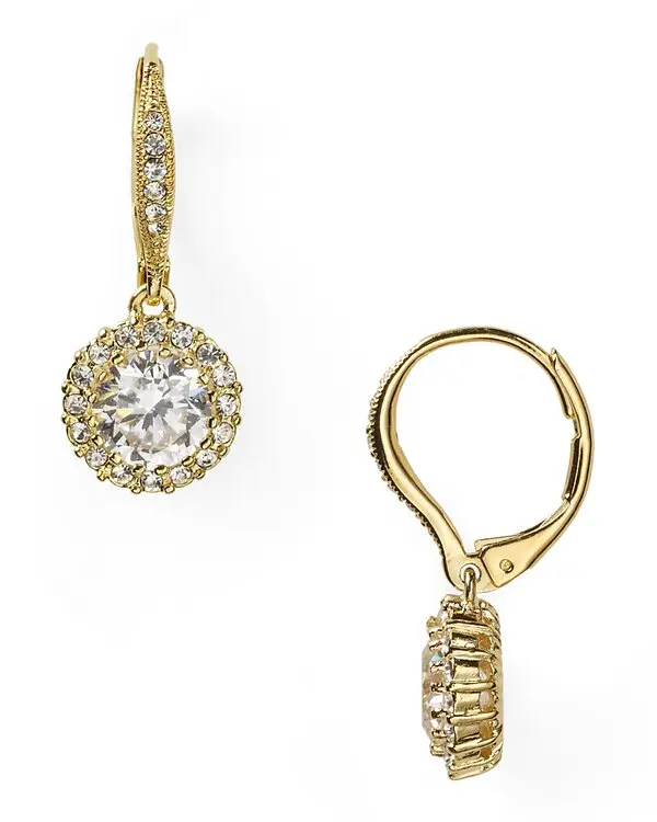 Nadri Round Cubic Zirconia Drop Earrings - Gold