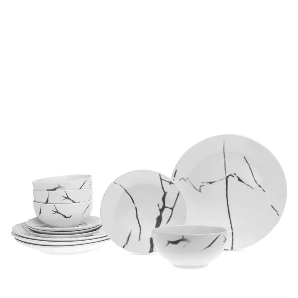 GODINGER Boulon 12 Piece Porcelain Dinnerware Set