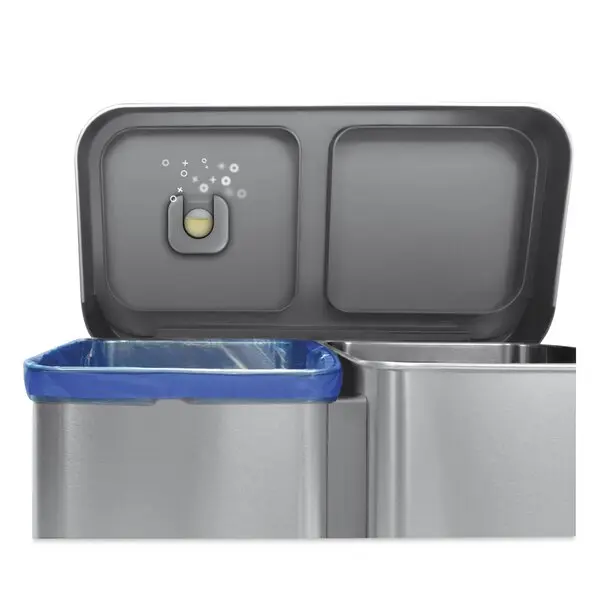 SIMPLEHUMAN 58 Liter Recycling Kitchen Trash Can With Liner Pocket