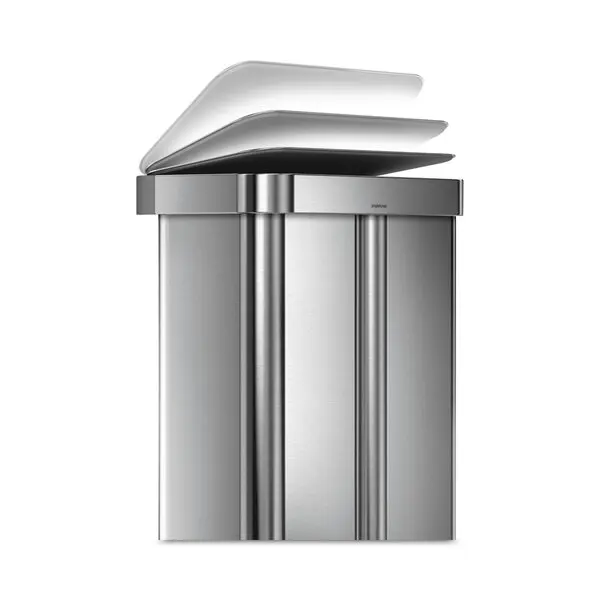 SIMPLEHUMAN 58 Liter Recycling Kitchen Trash Can With Liner Pocket