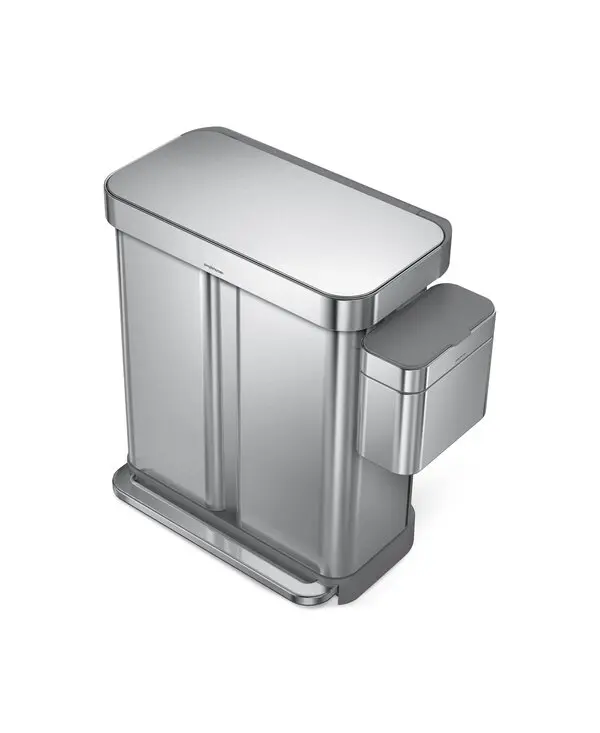 SIMPLEHUMAN 58 Liter Recycling Kitchen Trash Can With Liner Pocket