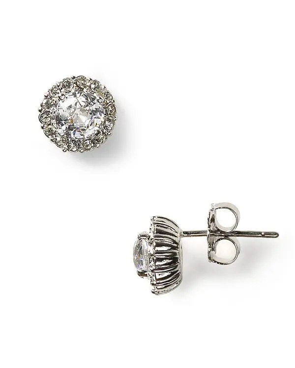 Nadri Sterling Pave Stud Earrings - Silver