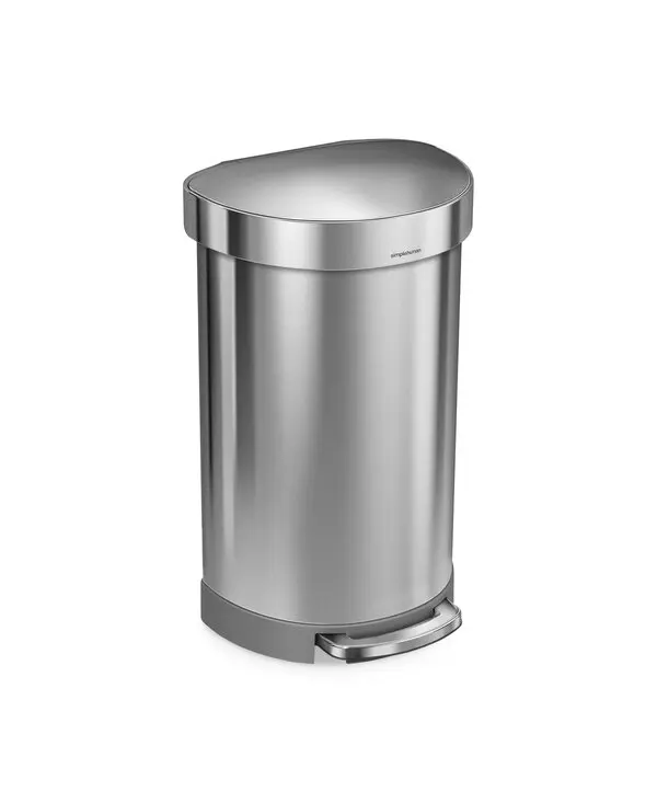 SIMPLEHUMAN 45 Liter Semi-round Liner Rim Kitchen Trash Can