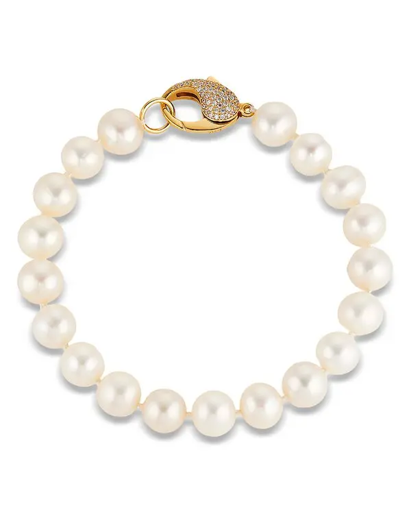 Nadri Cultured Freshwater Pearl Bracelet - Gold