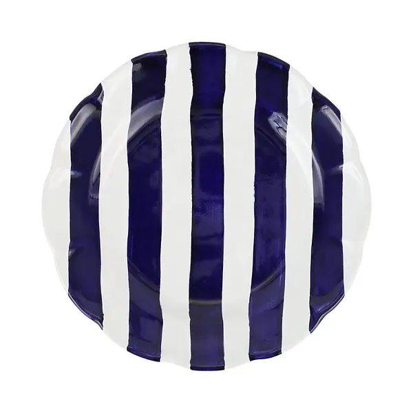 VIETRI Amalfitana Stripe Salad Plate - Dark Blue
