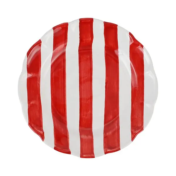 VIETRI Amalfitana Stripe Salad Plate - Red