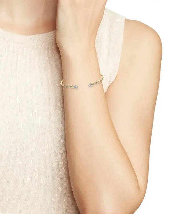 Nadri Cubic Zirconia Hinge Cuff - Gold