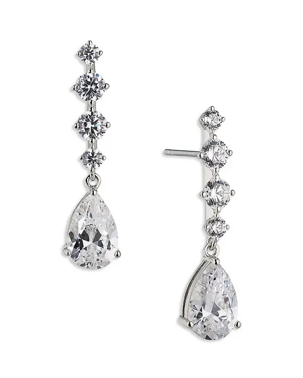 Nadri Invitation Only Pear Drop Earrings - Silver