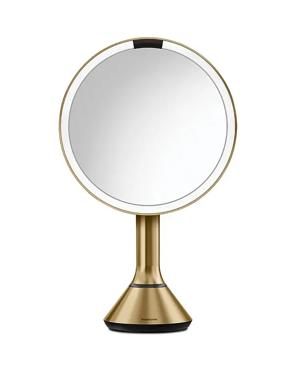 SIMPLEHUMAN 8 Sensor Makeup Mirror, 5x Magnification & Adjustable Brightness - Brass