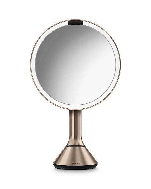 SIMPLEHUMAN 8 Sensor Makeup Mirror, 5x Magnification & Adjustable Brightness - Rose Gold
