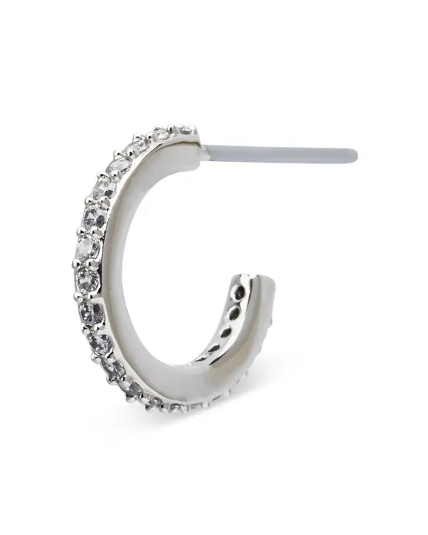 Nadri Pave Hoop Earrings - Silver