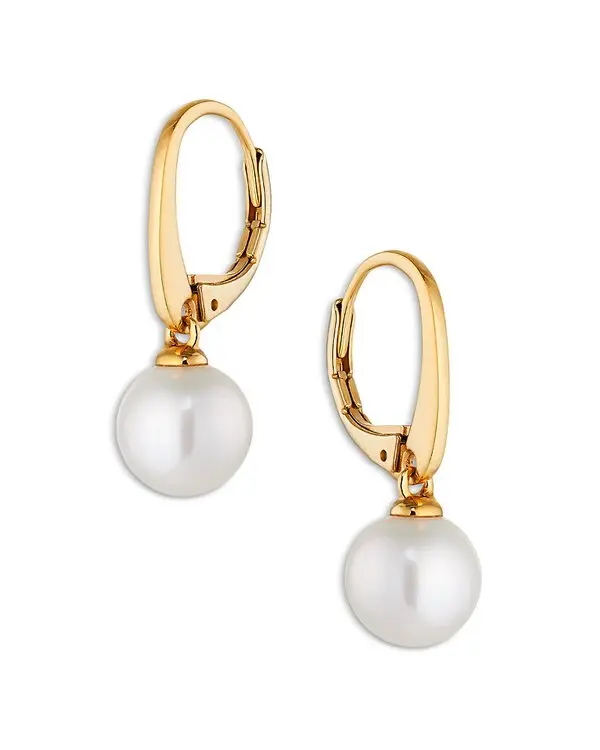 Nadri Cultured Freshwater Pearl Drop Earrings - Gold