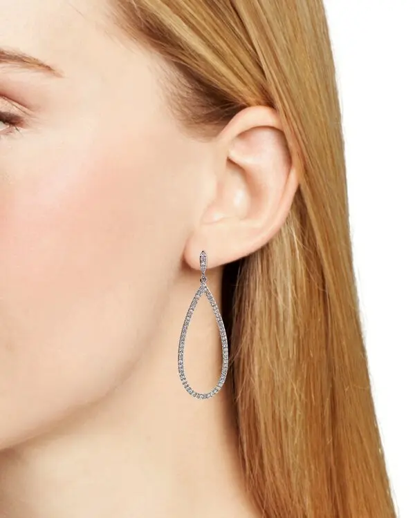 Nadri Pave Drop Earrings - Silver