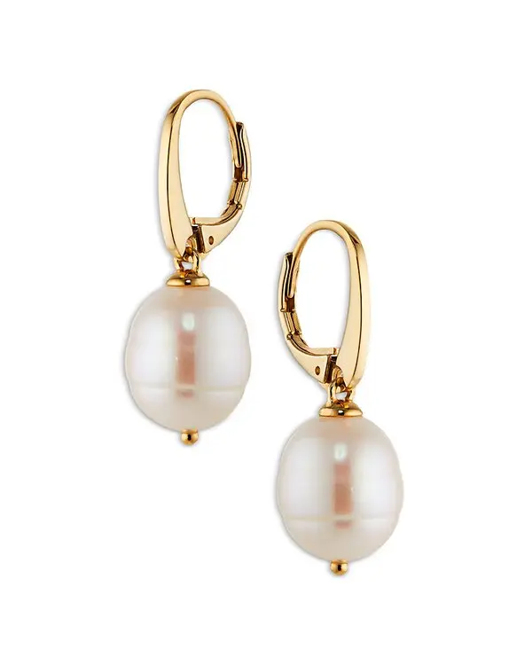 Nadri Cultured Baroque Freshwater Pearl Drop Earrings - Gold
