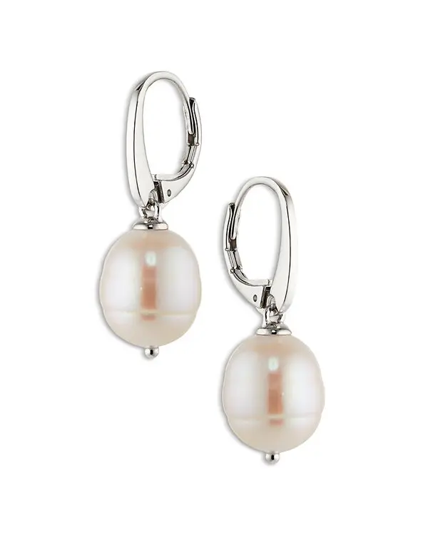 Nadri Cultured Baroque Freshwater Pearl Drop Earrings - Rhodium