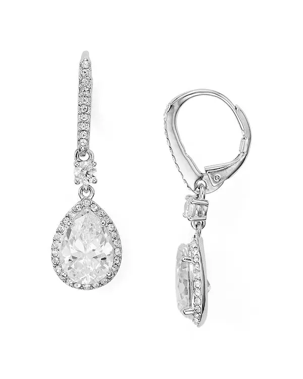 Nadri Pear Drop Earrings - Silver