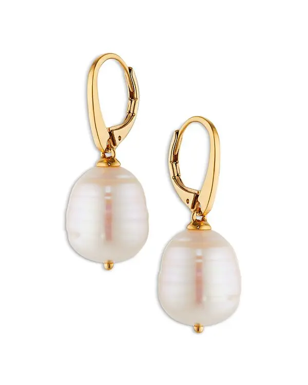 Nadri Cultured Baroque Freshwater Pearl Drop Earrings - Gold