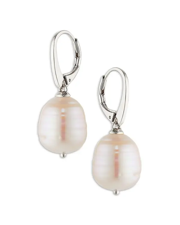 Nadri Cultured Baroque Freshwater Pearl Drop Earrings - Rhodium