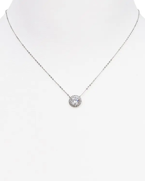 Nadri Circle Pendant Necklace - Silver