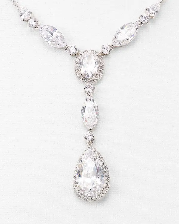 Nadri Pear Shaped Drop Lariat Necklace