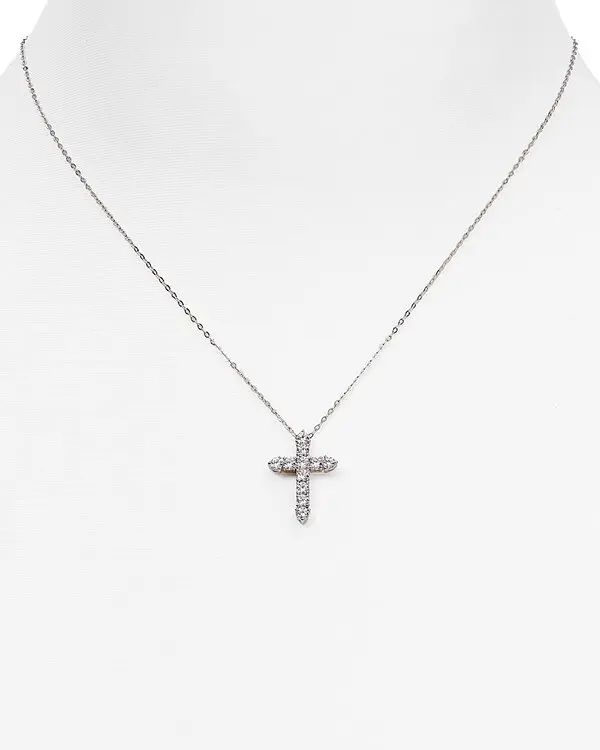 Nadri Cross Pendant Necklace - Silver