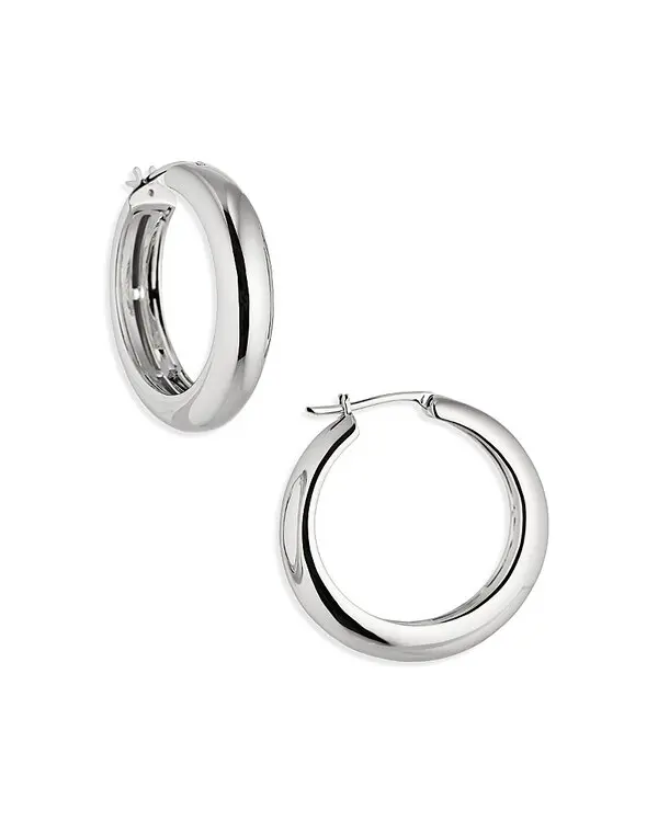 Nadri Brunch Medium Hoop Earrings - Silver