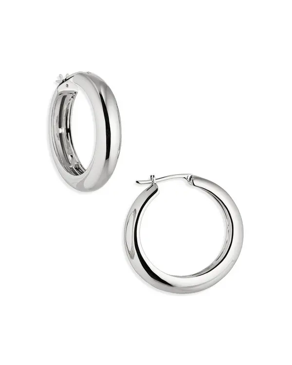 Nadri Brunch Medium Hoop Earrings - Silver