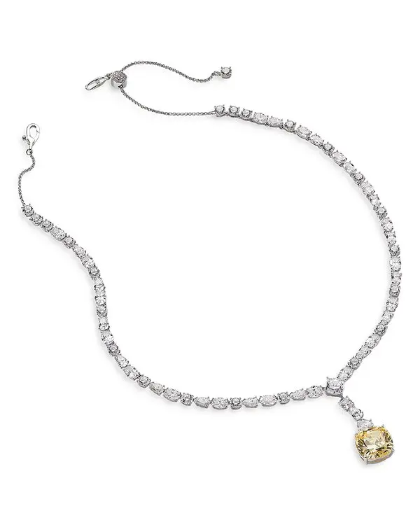 Nadri Soleil Cubic Zirconia Y Necklace - Yellow/silver