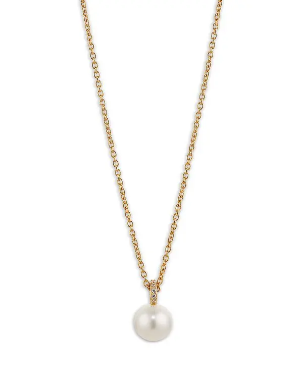 Nadri Cultured Freshwater Pearl Pendant Necklace - Gold