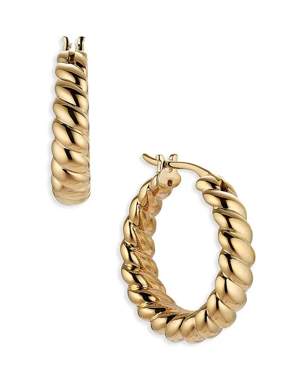 Nadri Golden Hour Twist Hoop Earrings - Gold