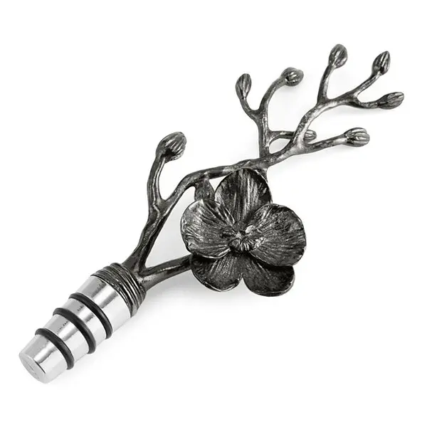 Michael Aram Black Orchid Wine Stopper - Nickelplate